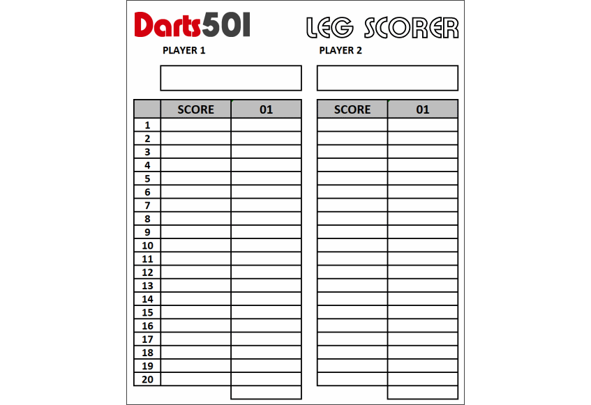 KDP Interior Darts Cricket Score Sheet KDP Templates 